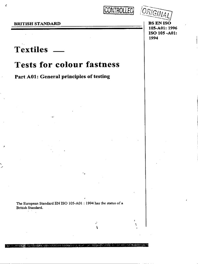 BS EN ISO 00105-A01-1996 Scan | PDF
