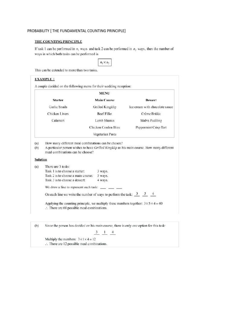 Probability Notes Grade 12 | PDF