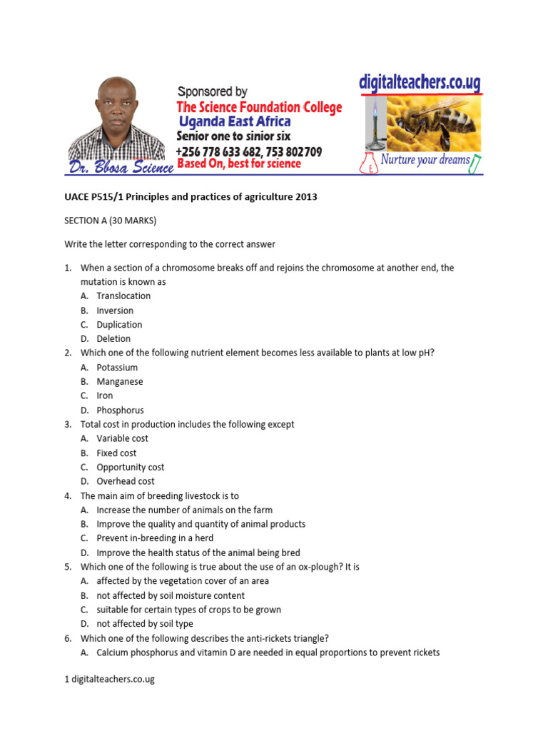 Agriculture Principles and Practices Exam | PDF | Pesticide | Evaporation