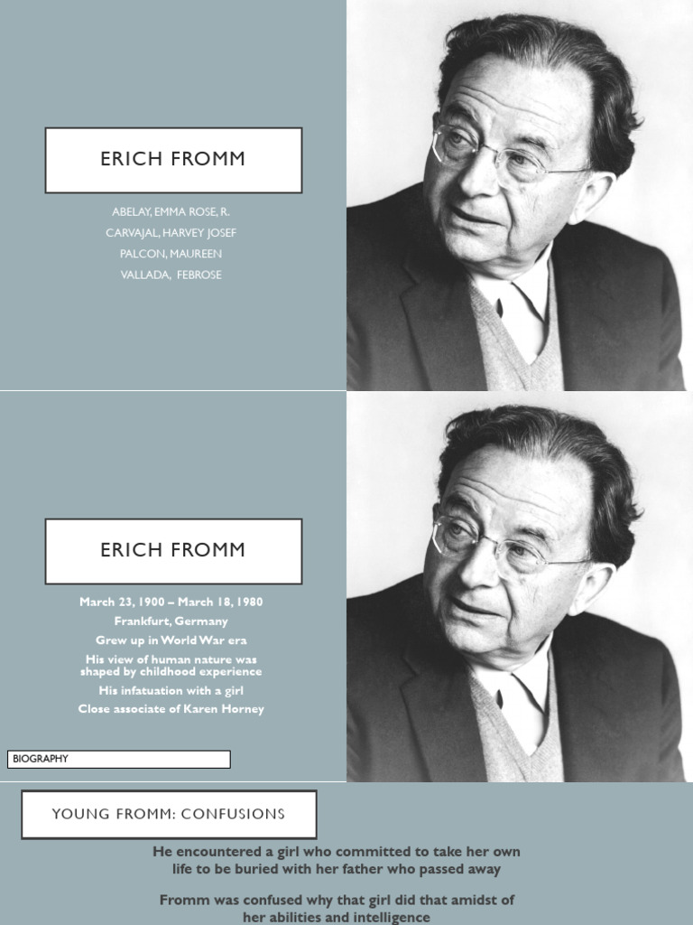 GROUP 3 Humanistic-Psychoanalysis-Fromm | PDF | Erich Fromm | Psychotherapy