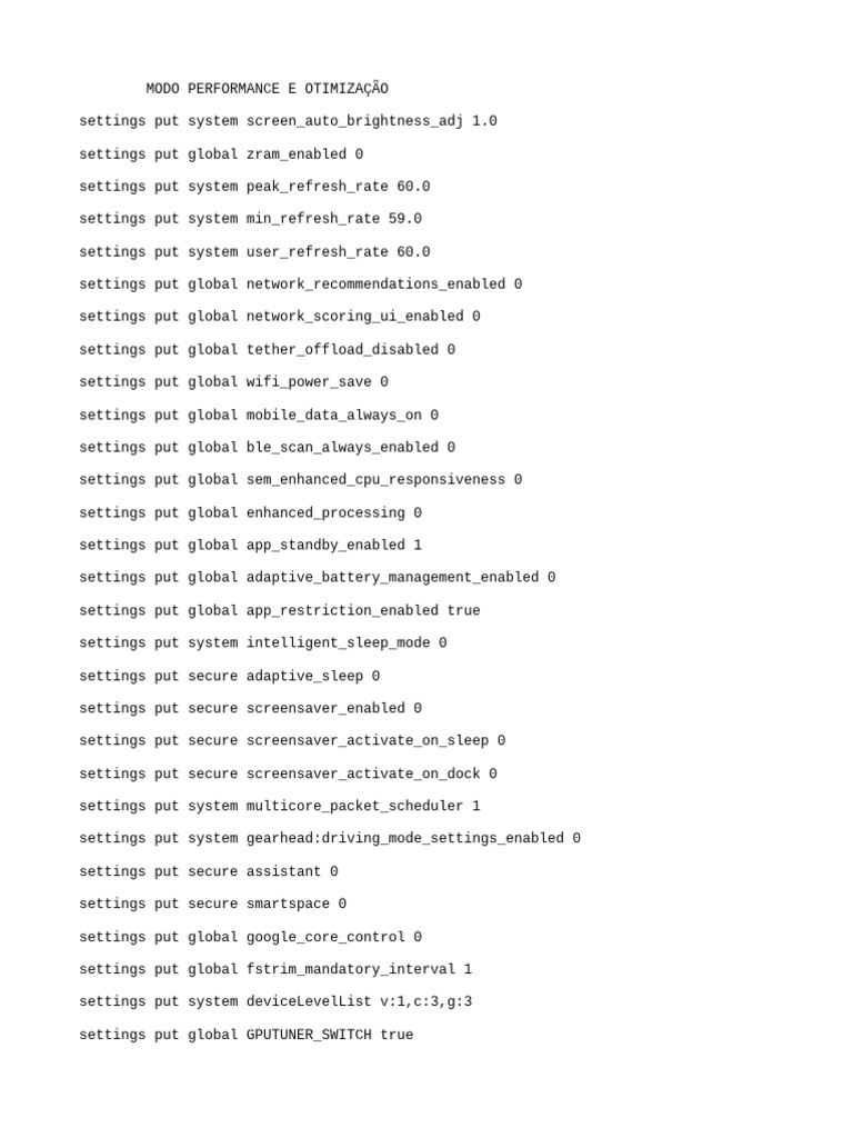 Performance Optimization Settings Guide | PDF
