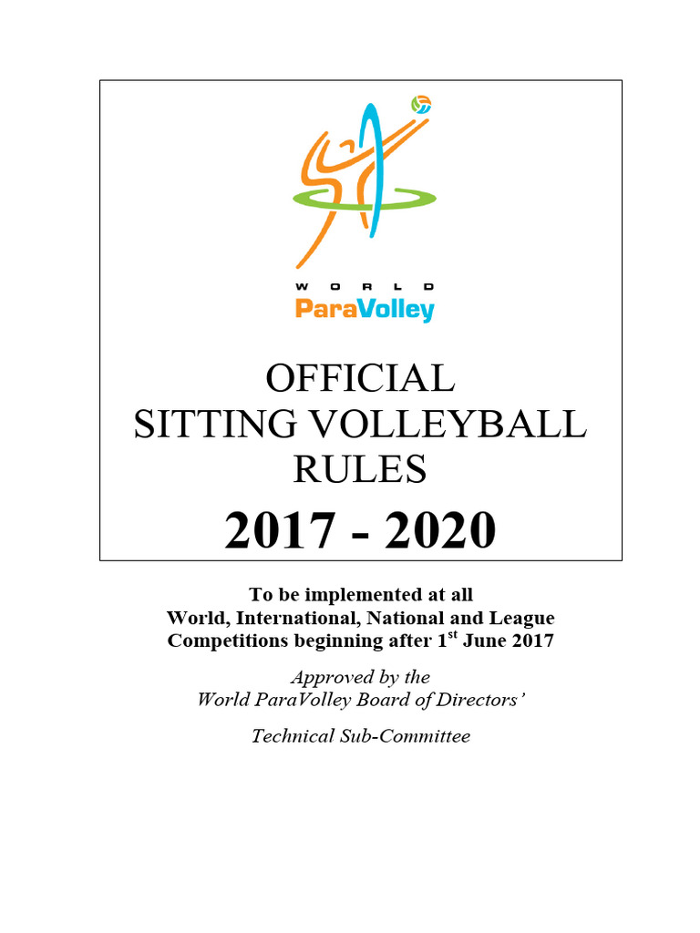 Official Sitting Volleyball Rules 2017-2020 | PDF | Volleyball | Sports