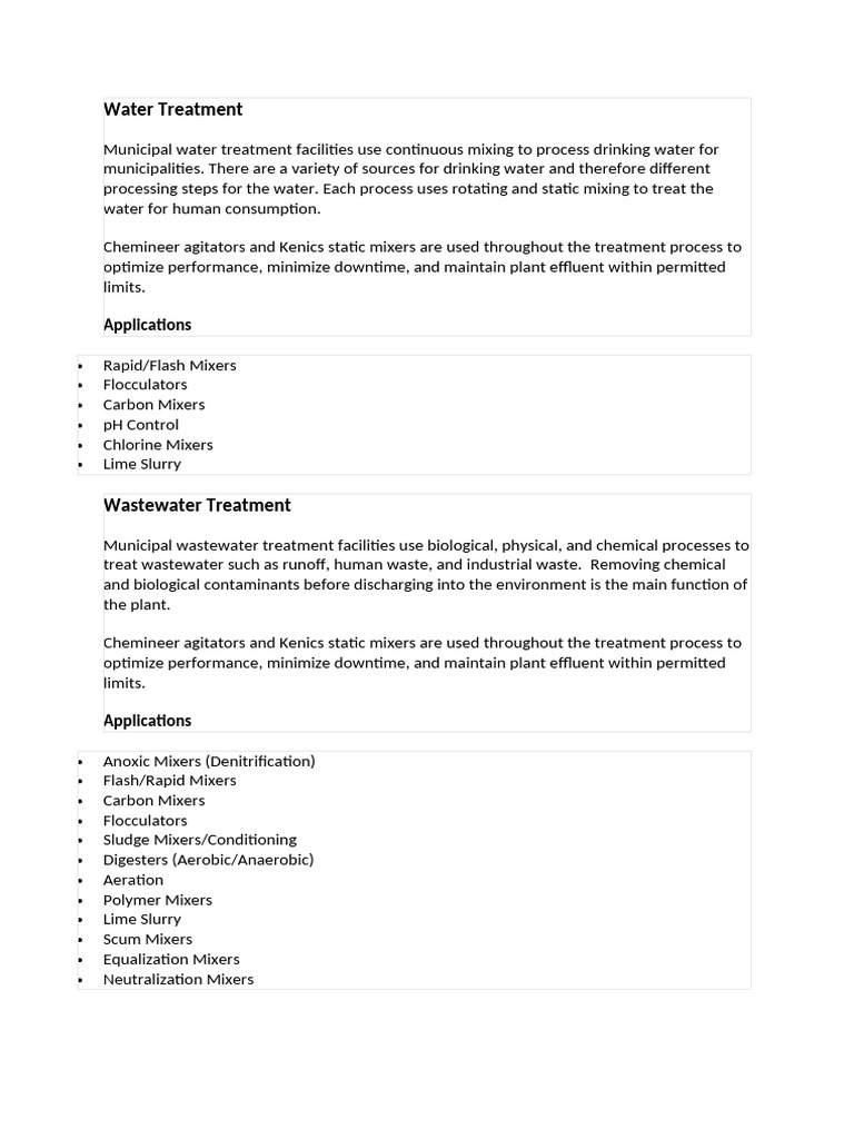 Water Treatment | PDF | Science & Mathematics