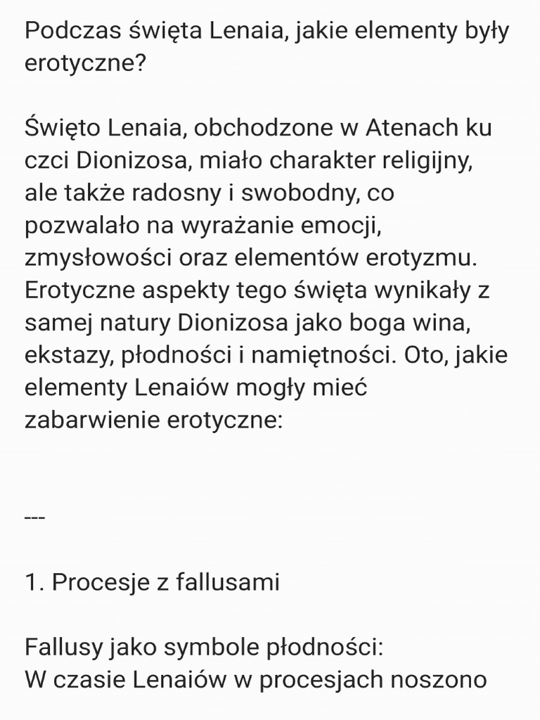 Lenaia - Elementy Erotyczne | PDF