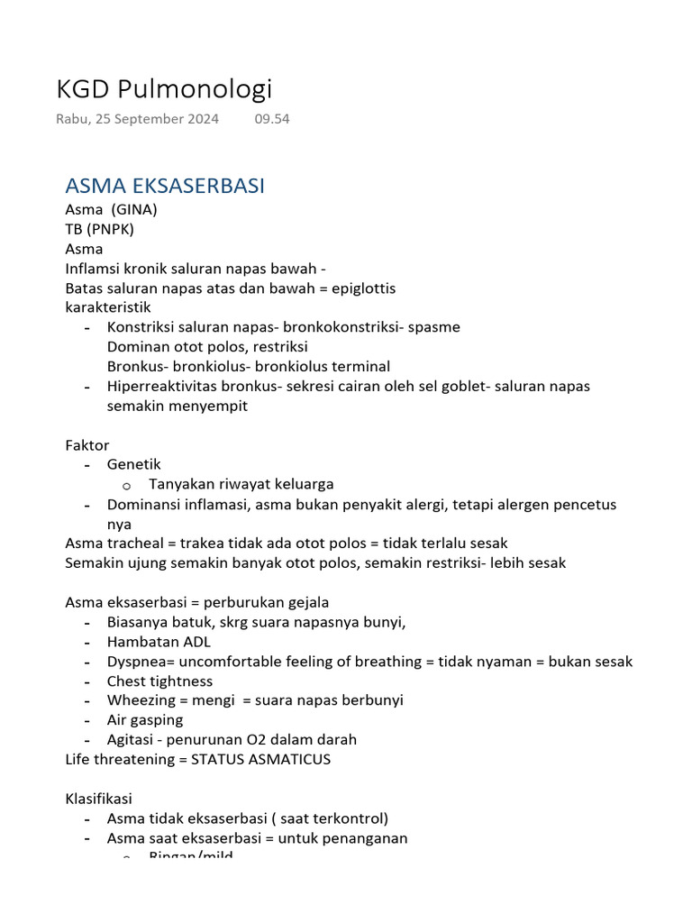 KGD Pulmonologi | PDF | Sains & Matematika