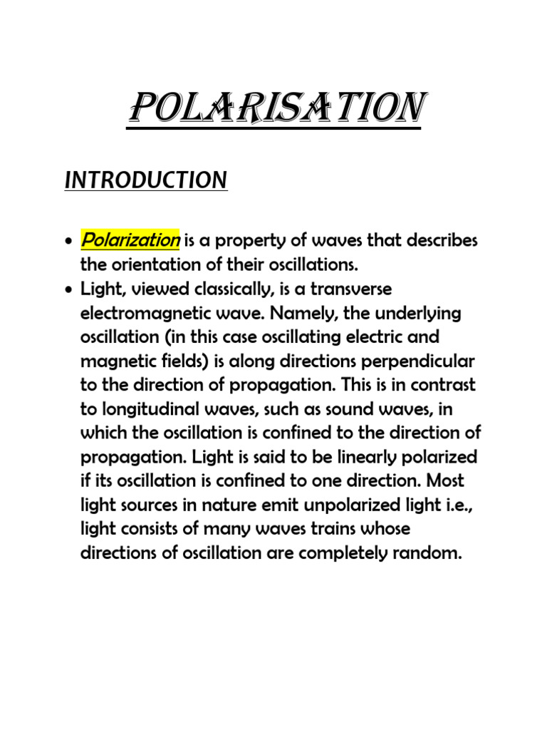 Class 12th Physics Project-1 | PDF | Polarization (Waves) | Waves