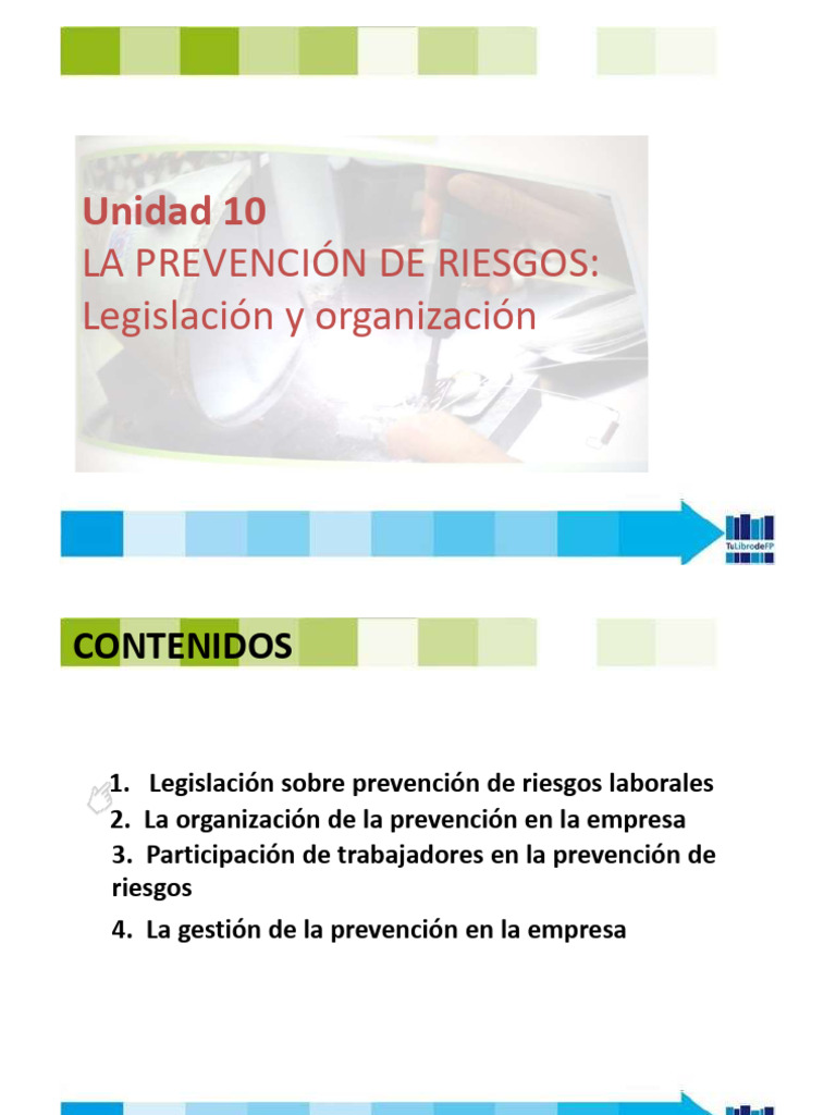 Ud10 Fol-Ipe 24 La Prevencion de Riesgos Legislación y Organizacion | PDF | Derecho laboral