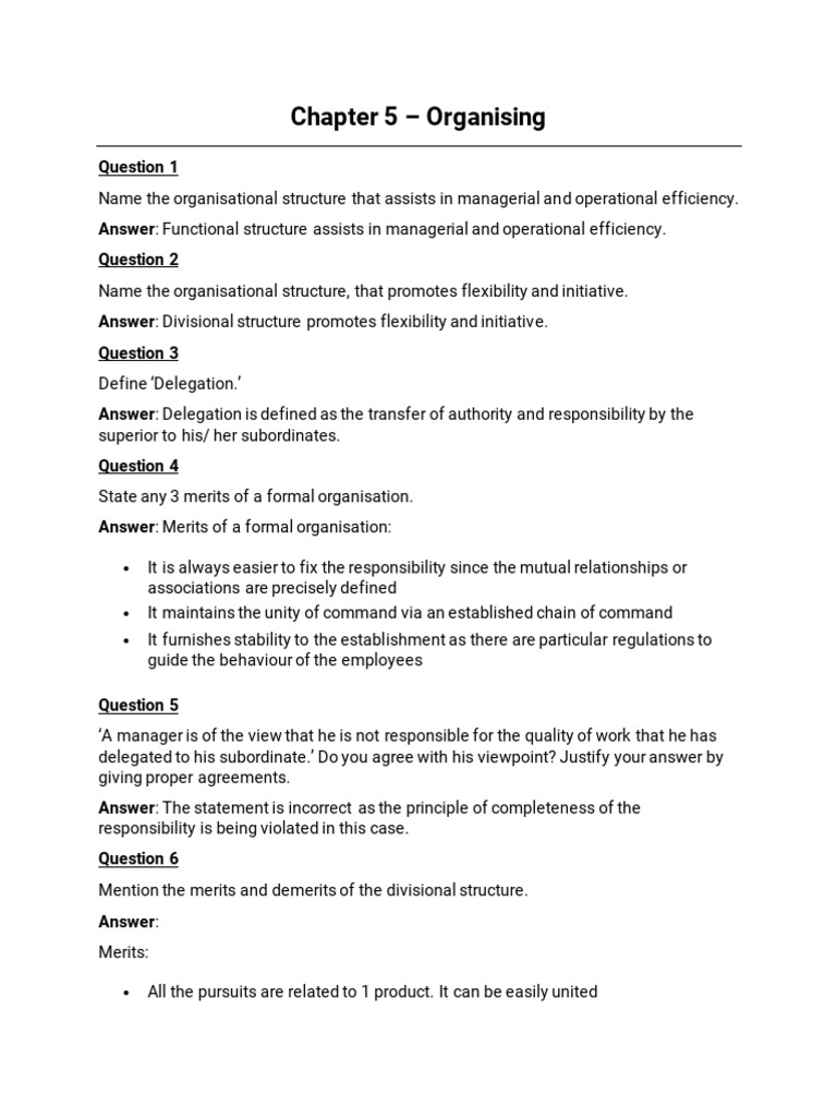 Class 12 BST Hots Chapter 5 - Organising | PDF | Teachers | Expert