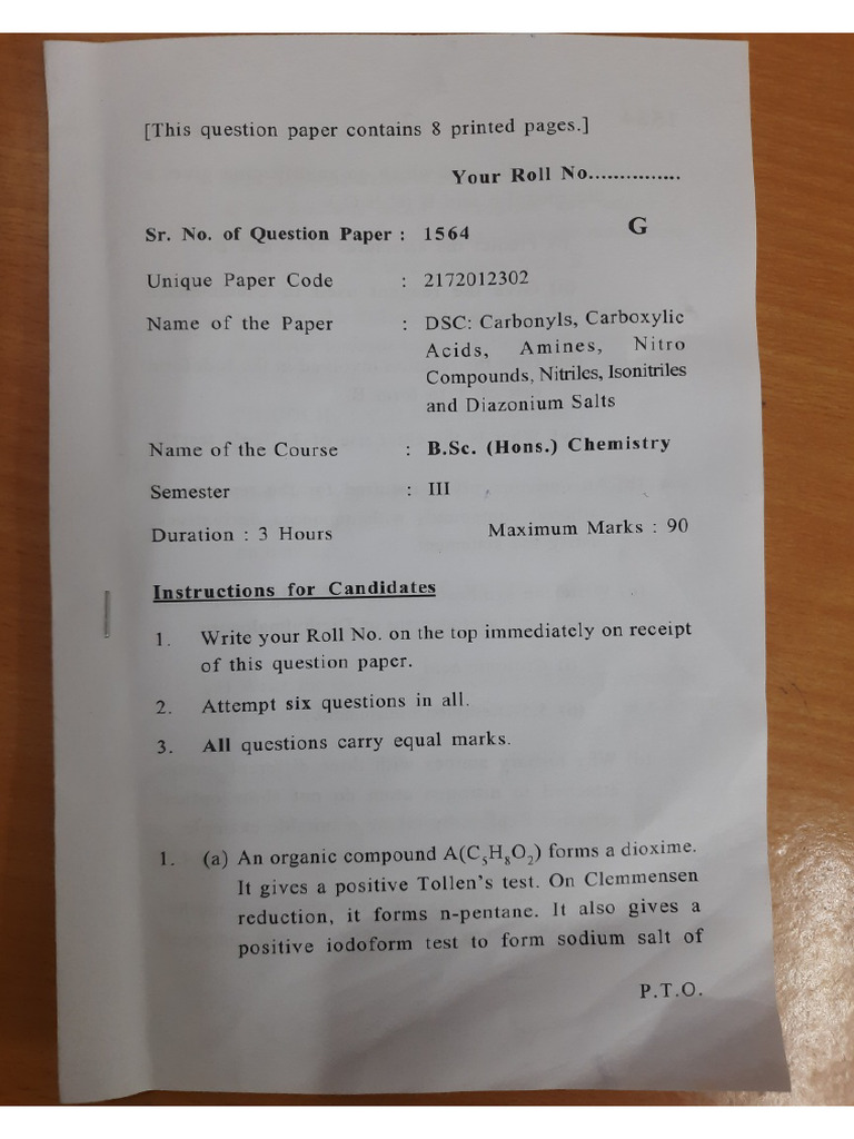 Organic Sem 3 Paper | PDF