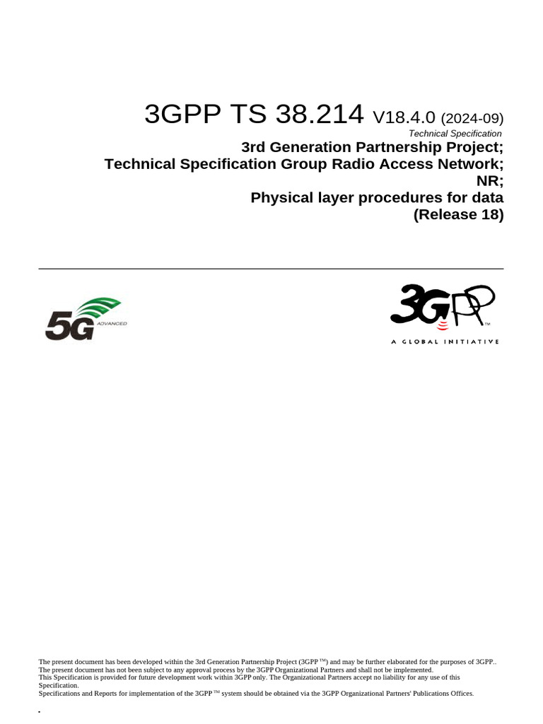 3GPP TS 38.214 | PDF | Modulation | Computer Engineering