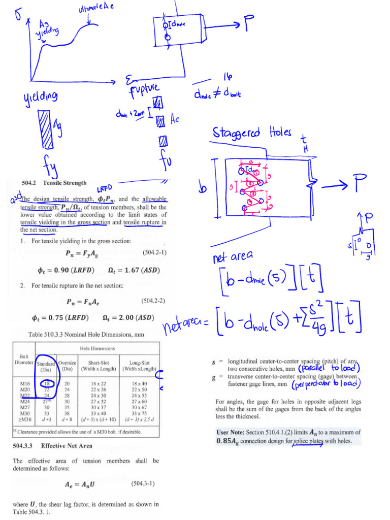 CE19 - Tension Members - Solutions | PDF | Screw | Tension (Physics)
