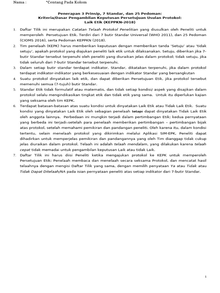 STANDAR LAIK ETIK - Pak Suhar | PDF