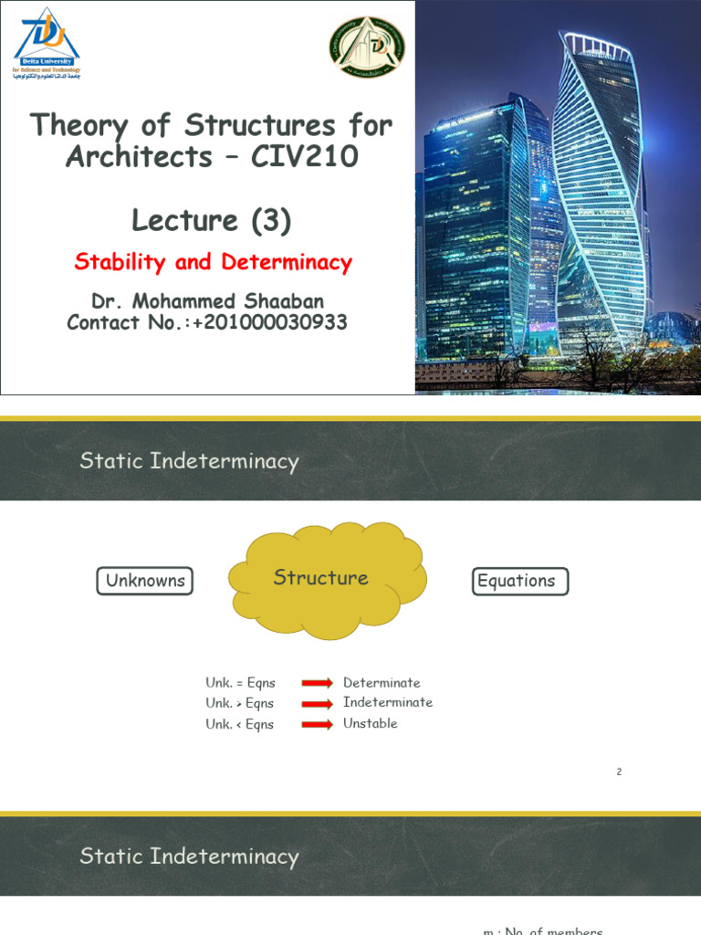 Theory of Structures For Architects CIV210 Lecture (3) : Stability and ...
