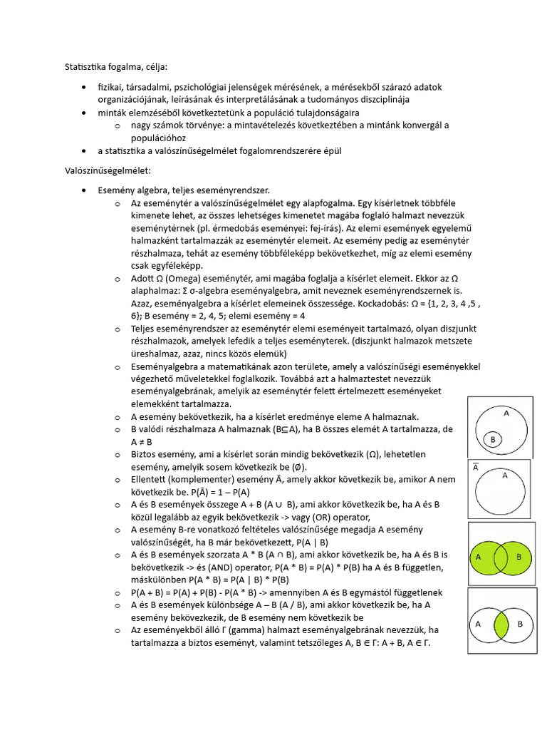 Stat Jegyzet 1-2 | PDF