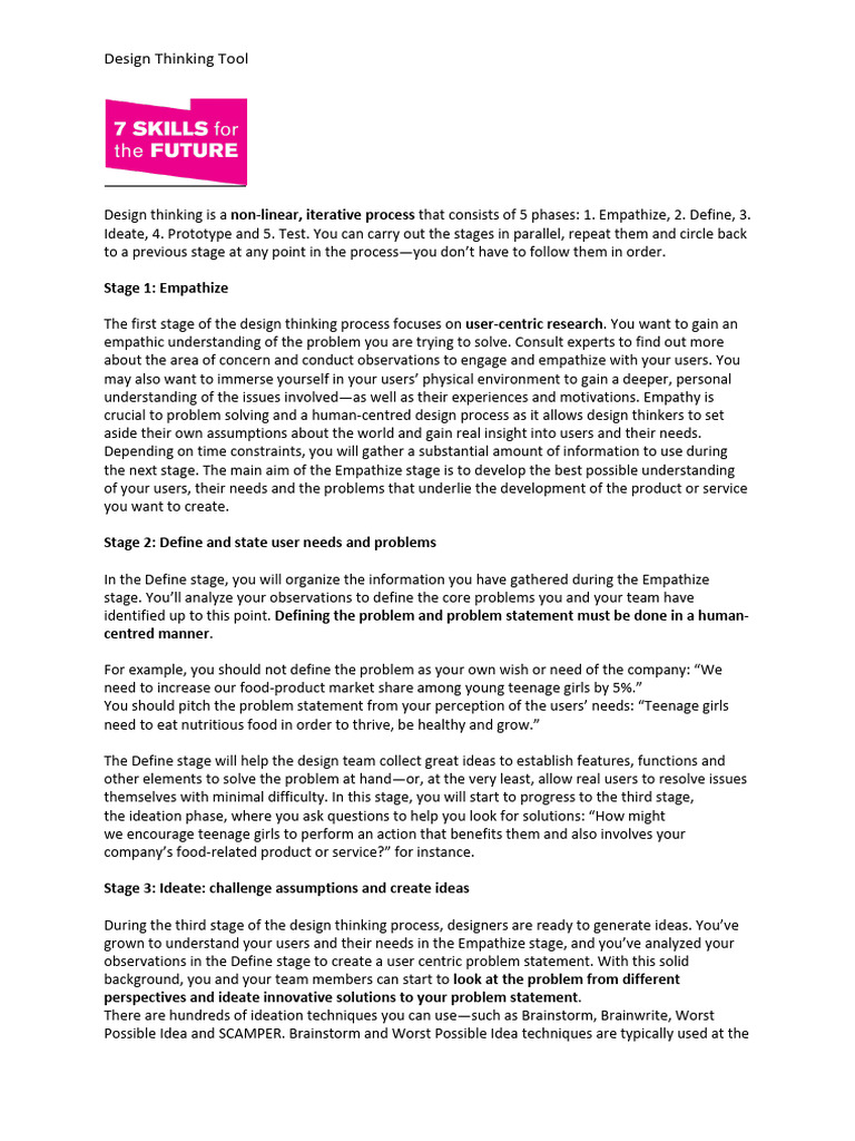 Designthinkingtool 1727263196369 | PDF | Design Thinking | Prototype