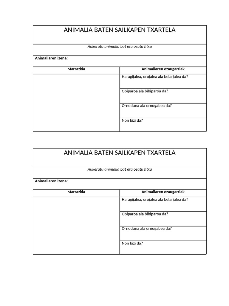 Animaliak | PDF