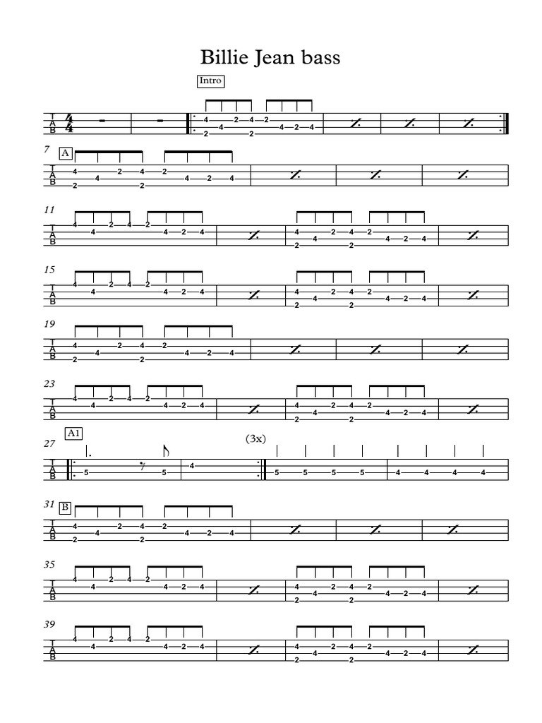 Billie Jean Bass - Full Score | PDF