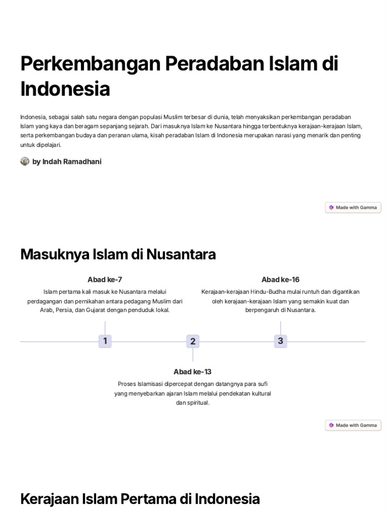 Perkembangan Peradaban Islam di Indonesia | PDF