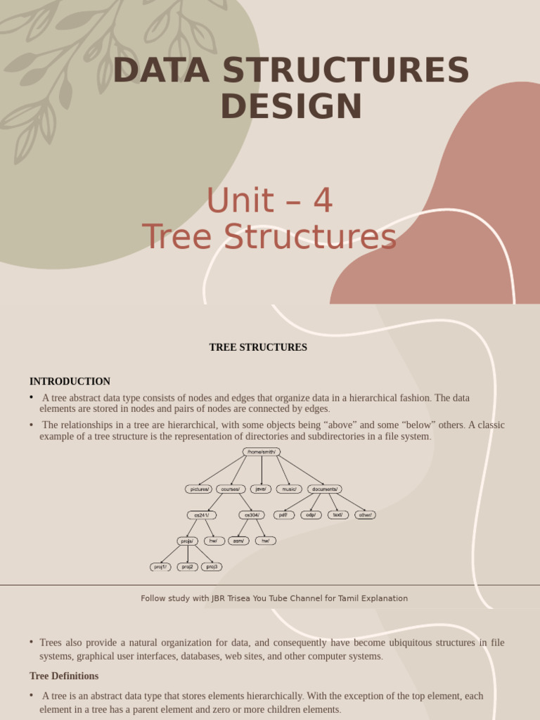 Dsd Unit 4 Tree Structures Pdf Computer Programming Algorithms And Data Structures 9357