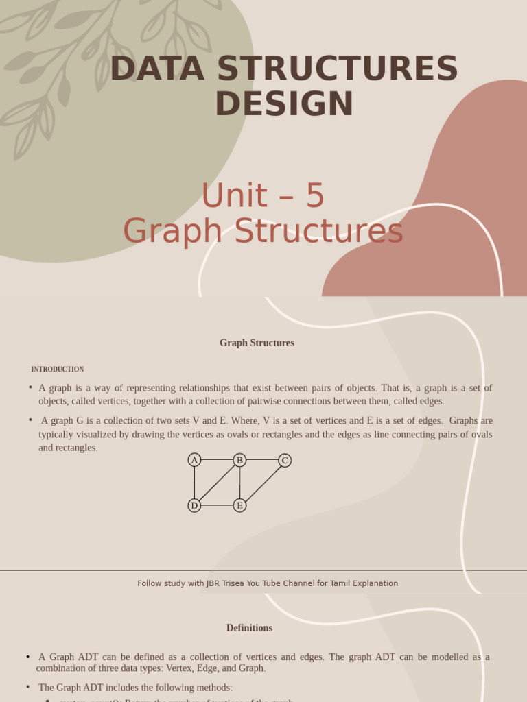 DSD Unit 5 Graph Structures | PDF | Vertex (Graph Theory) | Graph Theory