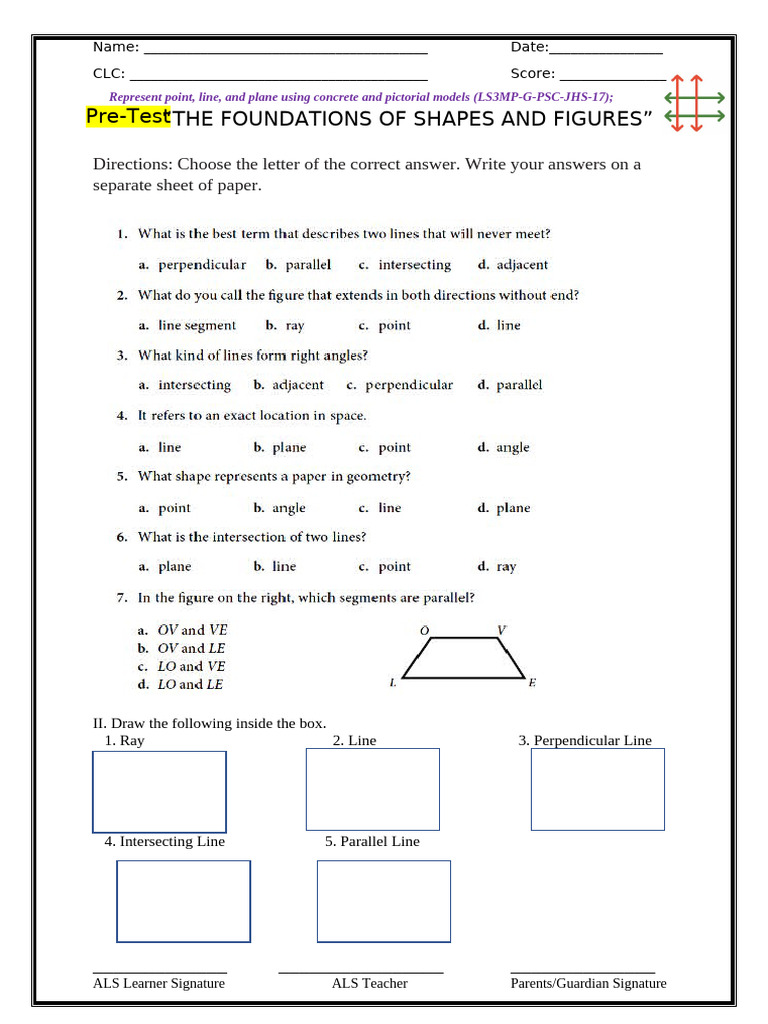 LS3 Module 4 Lesson 1 Worksheets THE FOUNDATIONS OF SHAPES AND FIGURES | PDF | Teaching Methods ...
