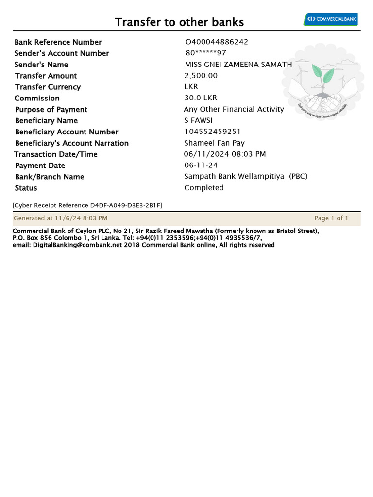 Receipt 185934220241106200345685000 | PDF | Finance & Money Management