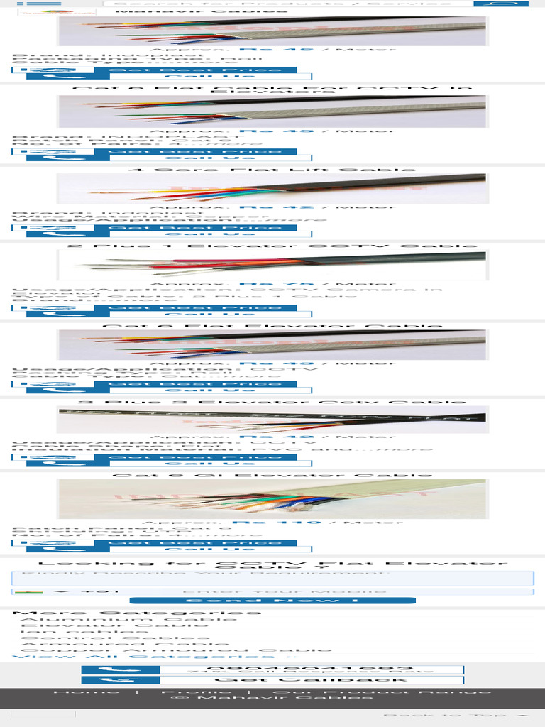CCTV Flat Elevator Cable - Flat Cat 6 Elevator Cable Manufacturer From ...
