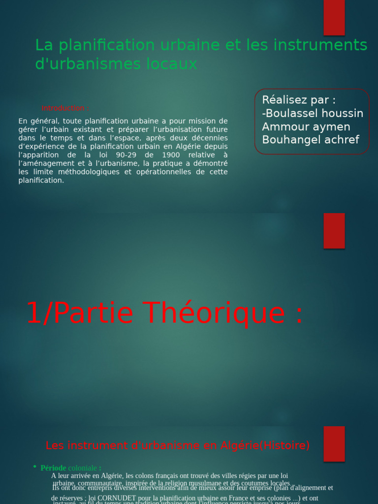 Planification urbaine en Algérie | PDF | Communes de France | Urbanisme
