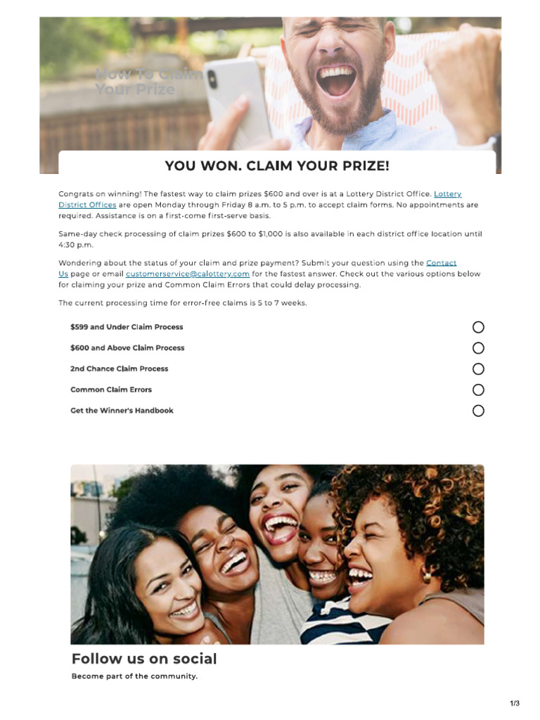 You Won Claim Your Prize | PDF