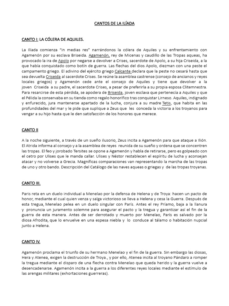 Cantos Iliada | PDF | Héctor | Aquiles
