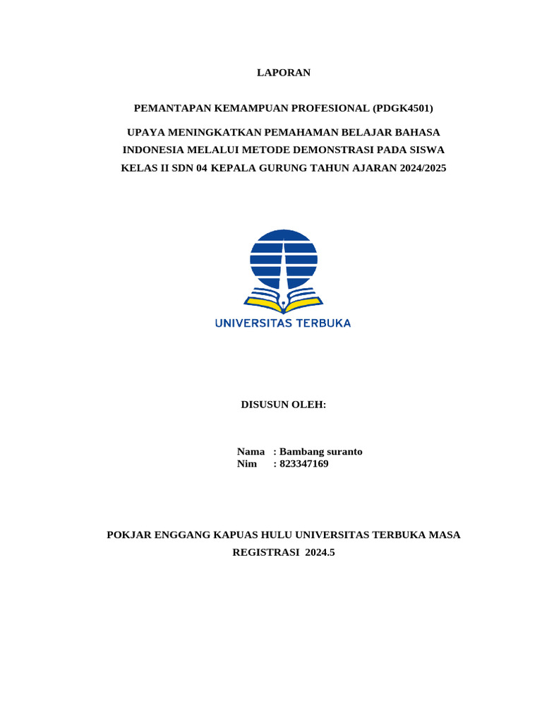 Laporan PKP Bambang Suranto Bab 1-3 | PDF
