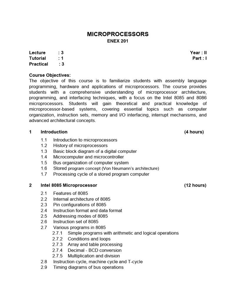 Ex 201 Microprocessors | PDF | Computer Program | Programming