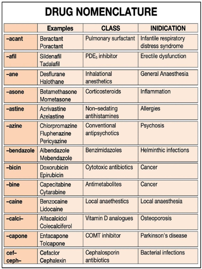 Drug Nomenclature 1712136456 | PDF