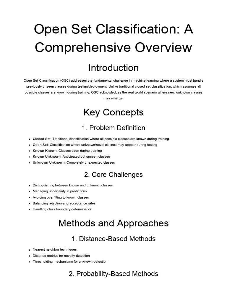 Open Set Classification | PDF