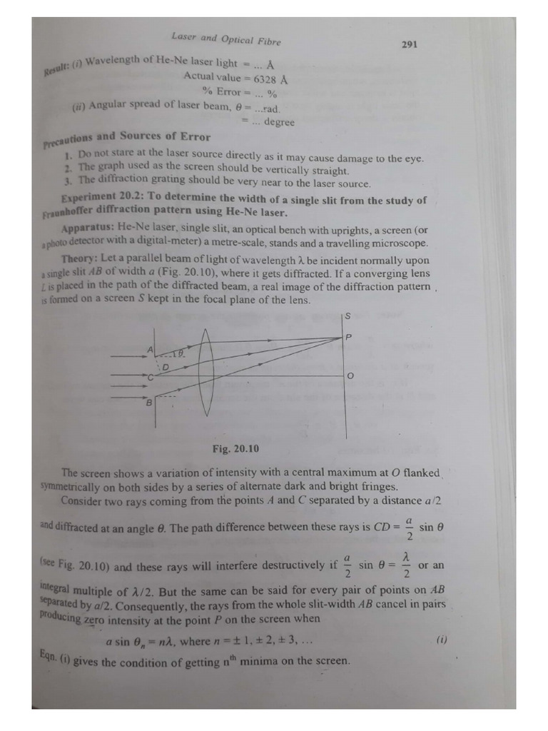 Practical - 1 Single Slit Diffraction | PDF