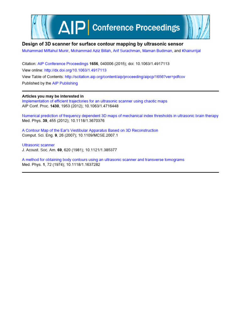 Design of 3D Scanner For Surface Contour | PDF | Image Scanner | 3 D ...