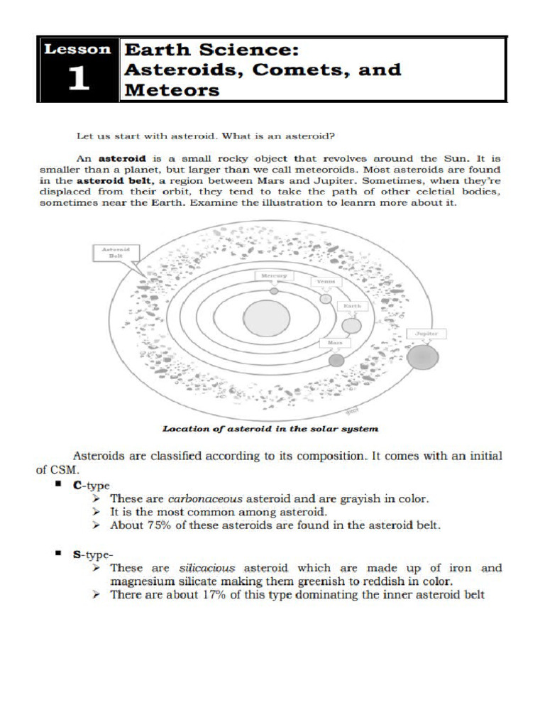 Comets Asteroids Meteors | PDF | Meteoroid | Comet