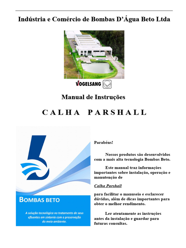 DT 8.2 - 09 Rev 00 - Manual CP - Calha Parshall NOVO 07fev17 | PDF