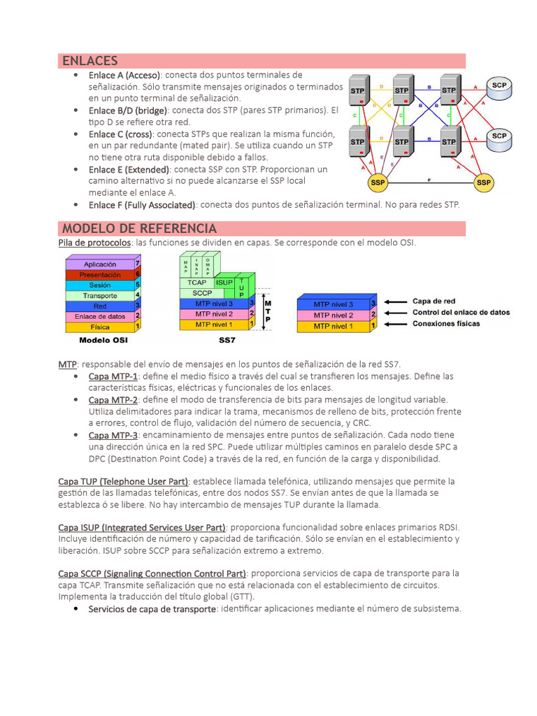 T1.1. Señalizacion. SS7. Resumen 1 | PDF | Gsm | Protocolo de Control ...