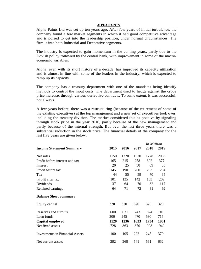 Alpha Paints Top Down Analysis | PDF | Market (Economics) | Financial ...