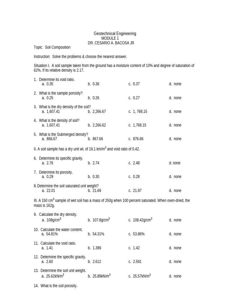 Geotech 1 Module 1 Pdf Porosity Earth Sciences