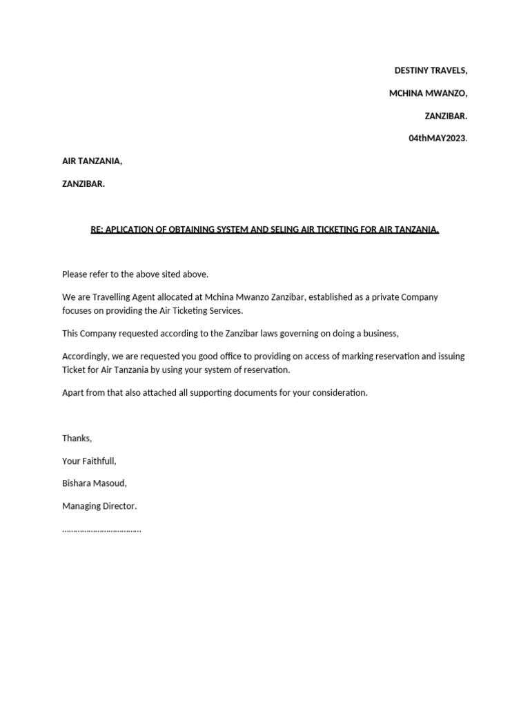 Aplication Letter | PDF