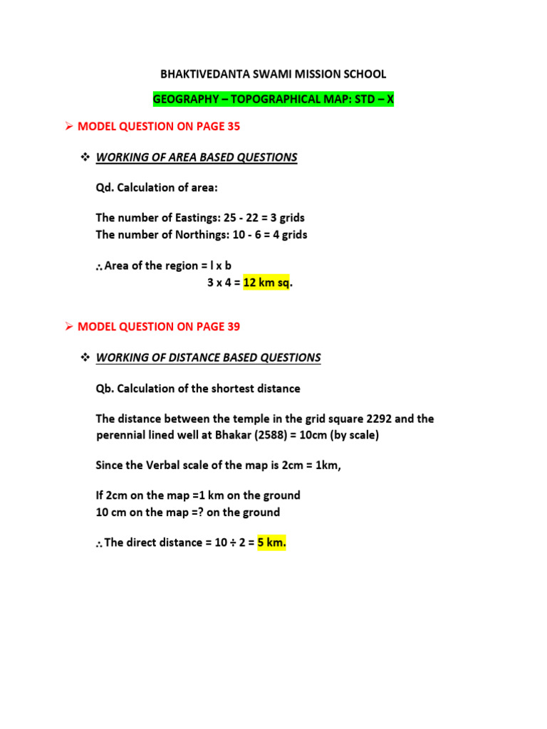 Area and Distance On Topo Calculation | PDF