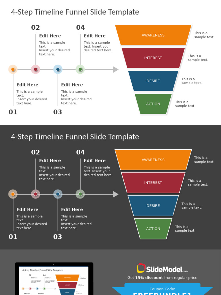 FF0370!01!4 Step Timeline Funnel Powerpoint Template 16x9 1 | PDF | Application Software | Microsoft
