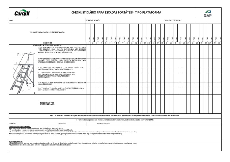 Check List Escada Plataforma Rev.00 23-05-2023 | PDF