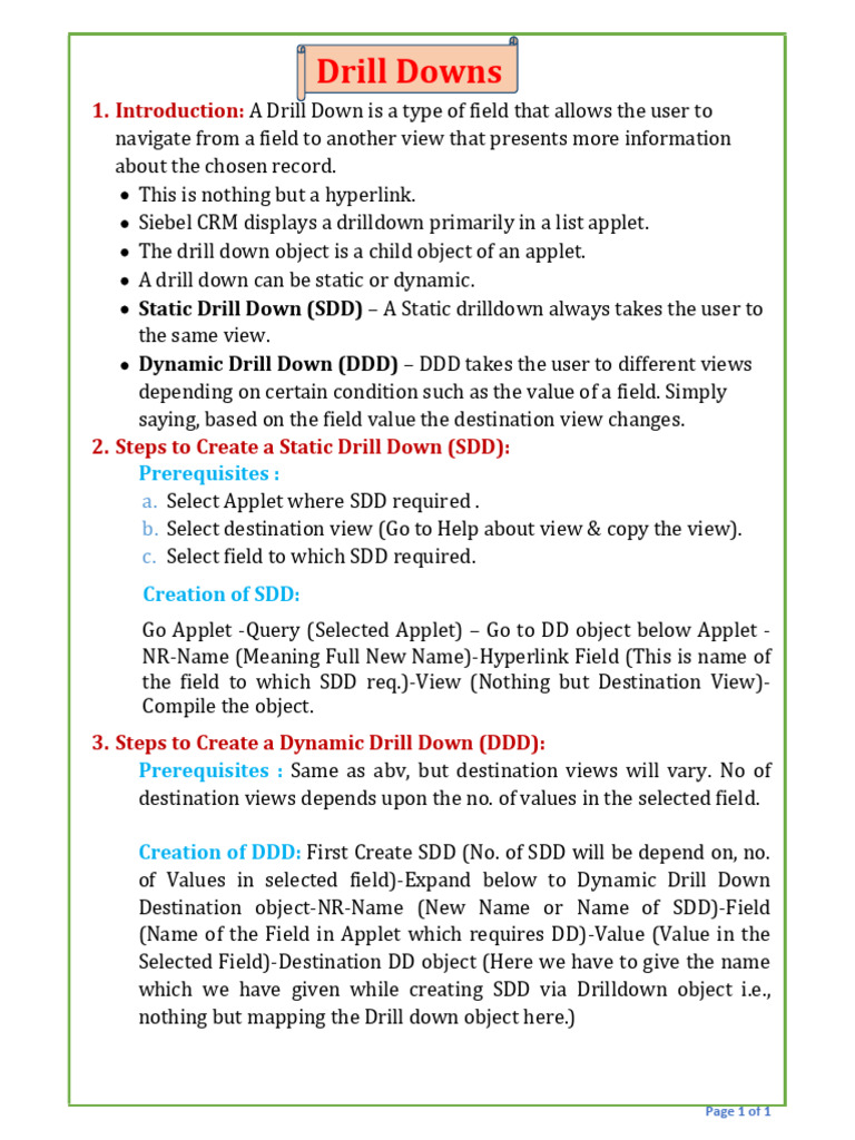 Drill Downs | PDF | Computers