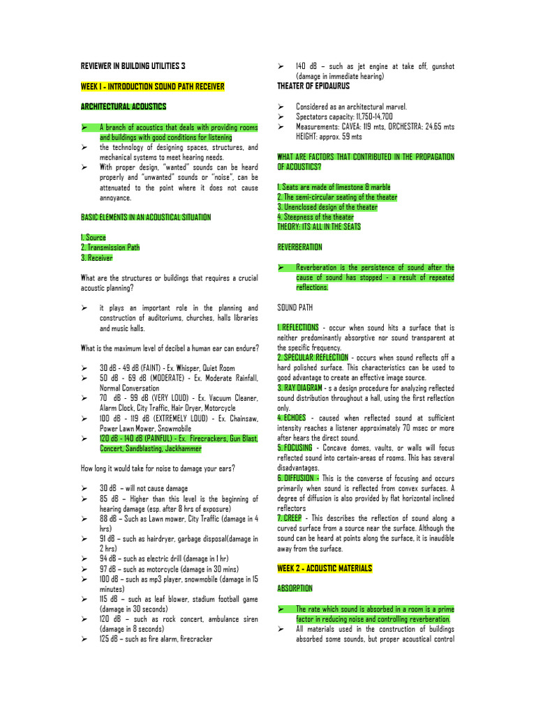 Acoustics in Building Utilities 3 | PDF | Acoustics | Sound