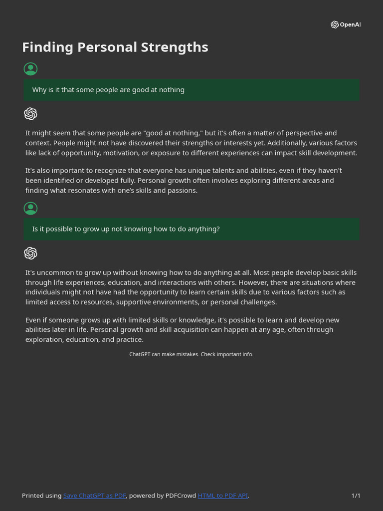 Discovering Your Unique Strengths | PDF | Career & Growth | Self ...