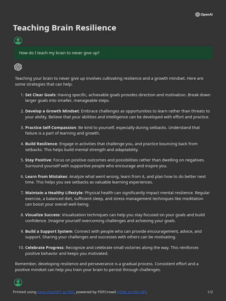 Teaching Brain Resilience | PDF | Psychological Resilience | Motivation