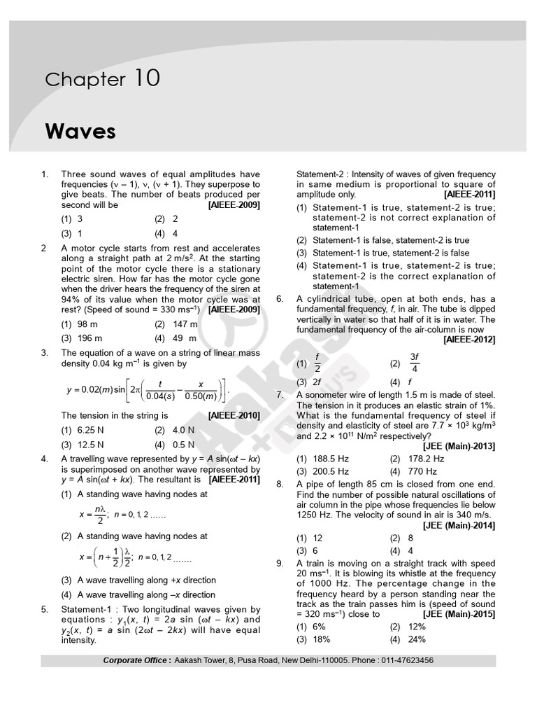 P_Ch-10_Waves | PDF | Waves | Sound